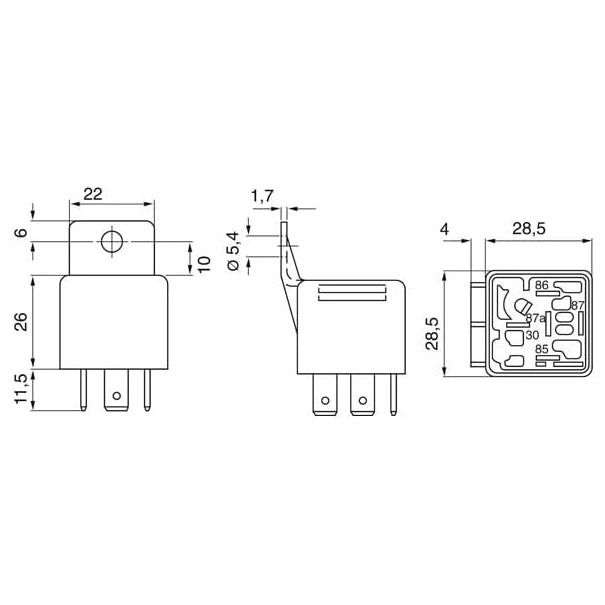 Genuine Bosch Mini Relay 30 Amp "Normally open" - 0 332 019 155