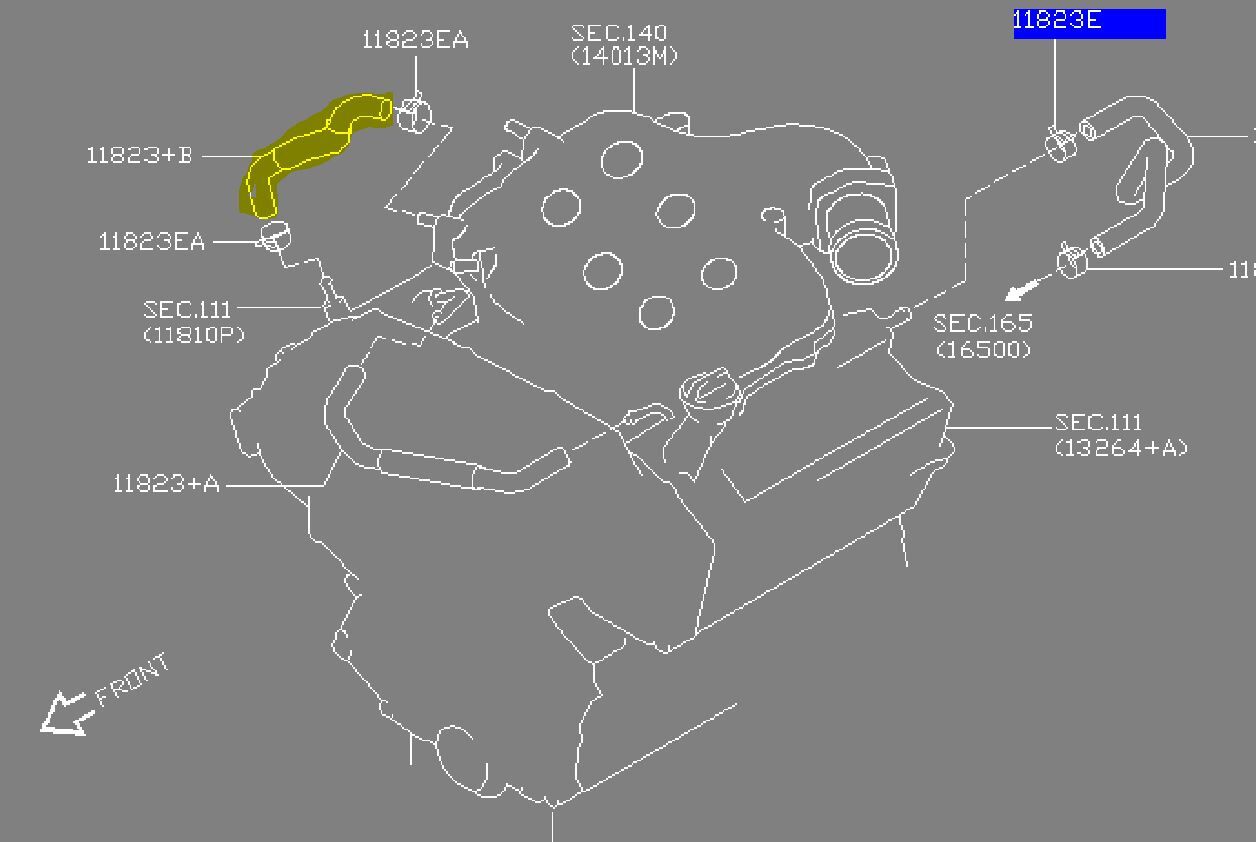 Genuine Nissan Rocker Cover Breather Hose PCV to Intake (VQ35DE) "M35 ...