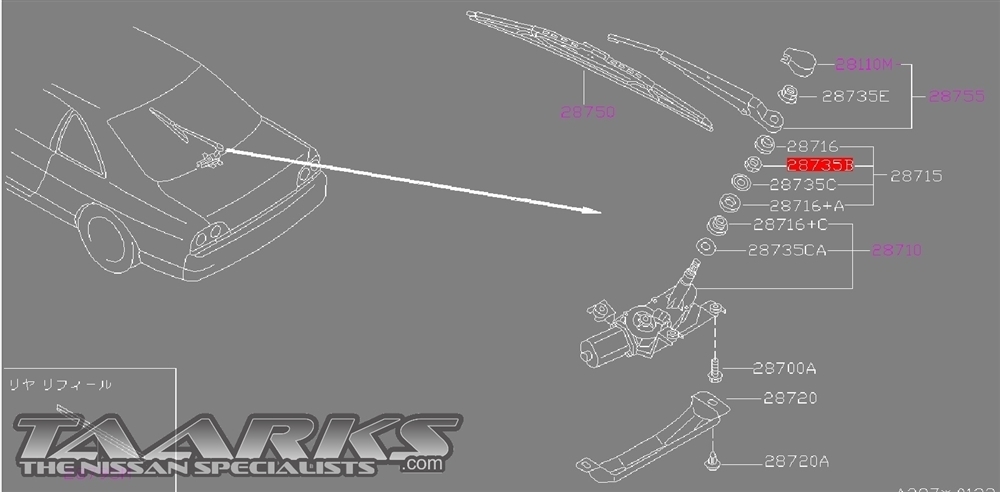 Rear Wiper Nut "S14, R32, R33, N15, C34"
