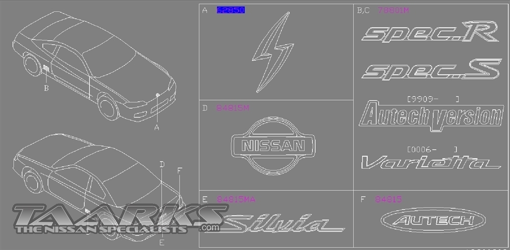 Genuine Nissan Silvia Spec S Badge / Emblem "S15" 200sx