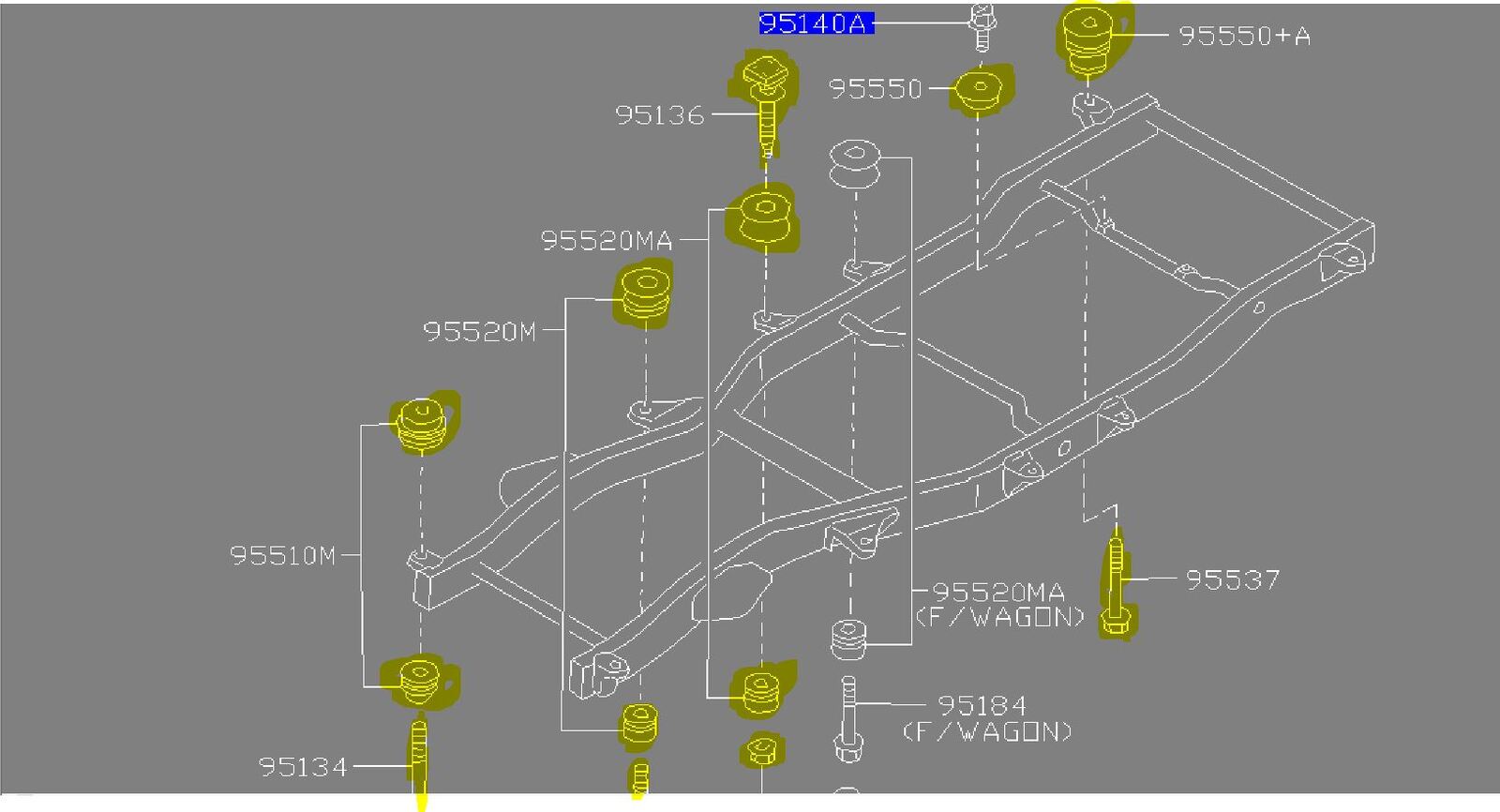 Genuine Nissan Body Mount Bush And Bolt Kit Early "Y61 - GU SWB" Patrol ...