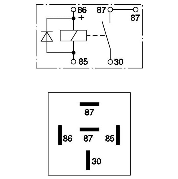 Genuine Bosch Mini Relay 30 Amp "Normally open" - 0 332 019 155