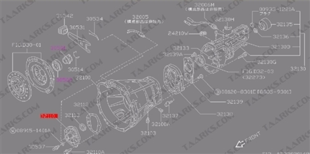 Genuine Nissan Gearbox Front Cover (5spd) "S13, 180sx, S14, S15" Silvia ...