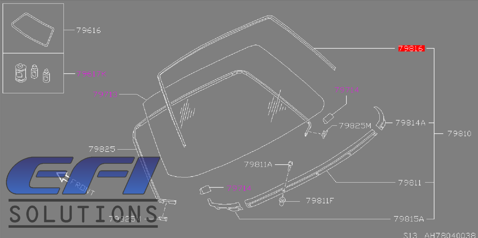 Window Moulding / Seal (Rear - Upper) "S13"