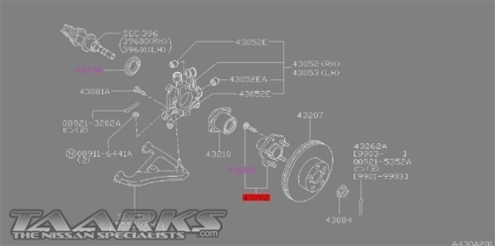 Genuine Nissan Wheel Hub (Rear) "S14, S15, R34, Z32"