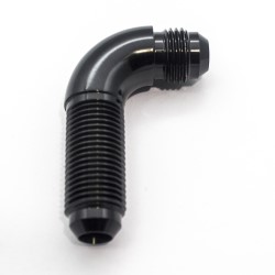 90 Degree Full Flow Bulkhead Fitting AN4 (Black) 533-04BLK