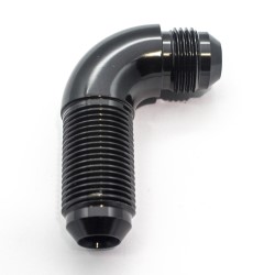 90 Degree Full Flow Bulkhead Fitting AN8 (Black) 533-08BLK