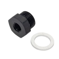 Reducing Bush Female 1/8 NPT To Male Metric M16 x 1.5mm Adapter (Black)
